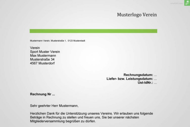 Sponsoring Rechnung